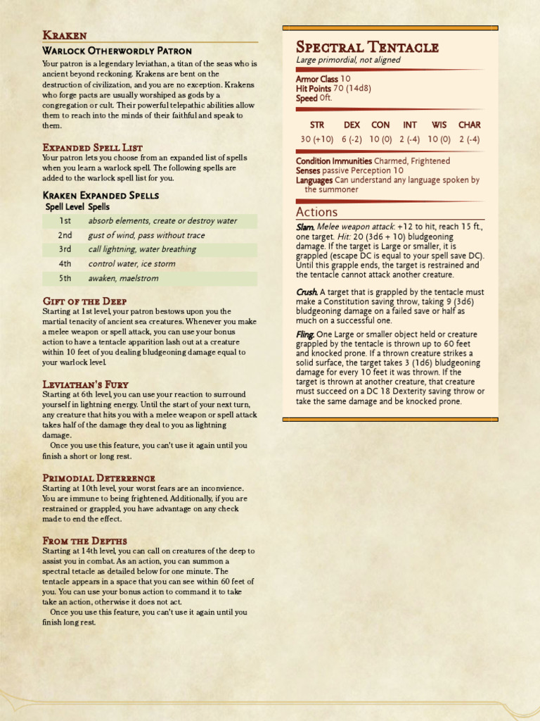 Warlock Patrons | PDF