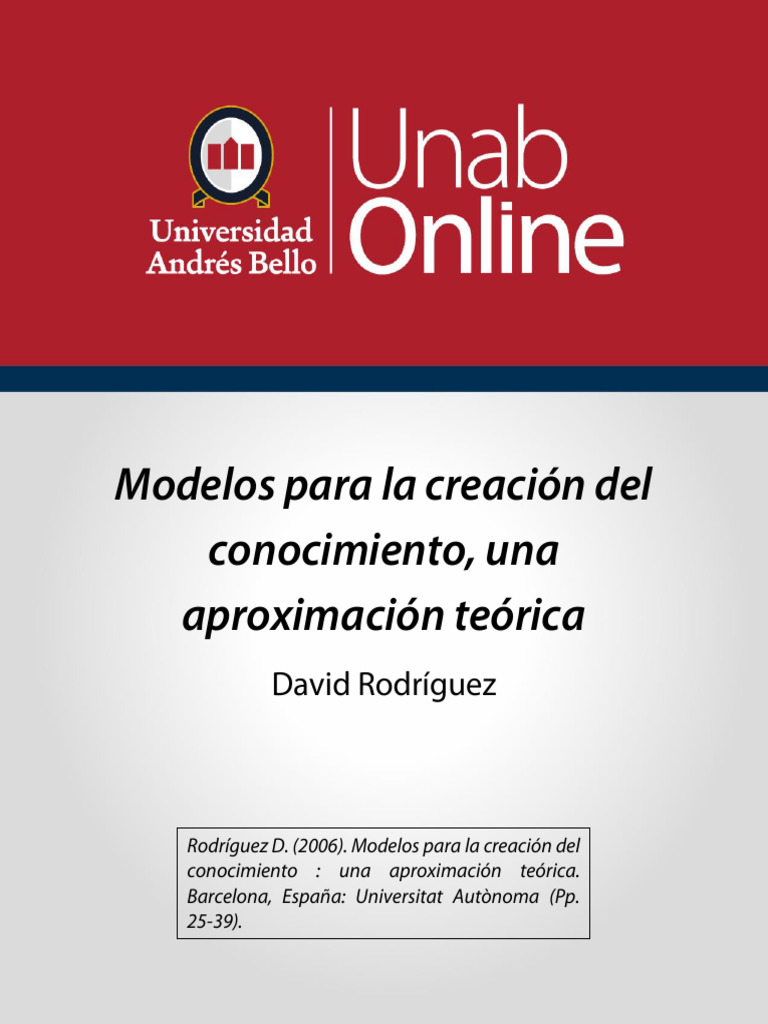 Modelos para La Creación Del Conocimiento, Una Aproximación Teórica | PDF | Conocimiento ...