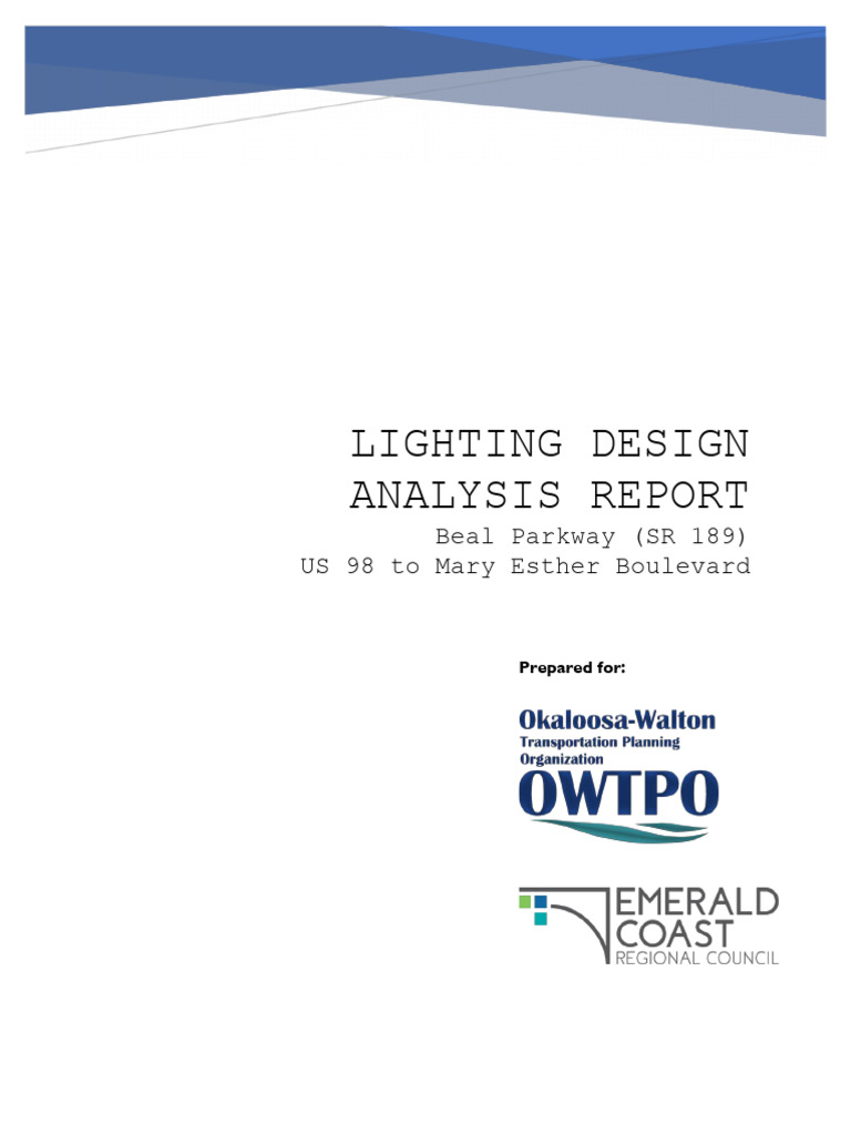 Beal Pkwy Corridor Lighting Report With Appendices | PDF | Lighting | Road