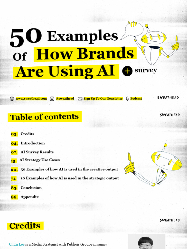 50 Examples of How Brands Are Using AI Plus AI Survey - Sweathead | PDF ...