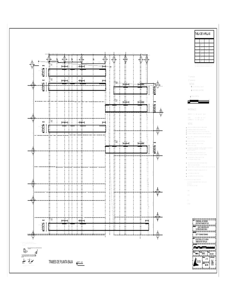 PLANO 06_TRABES DE PLANTA BAJA Y DETALLES_PLANO ENVIADO EN AUTOCAD | PDF