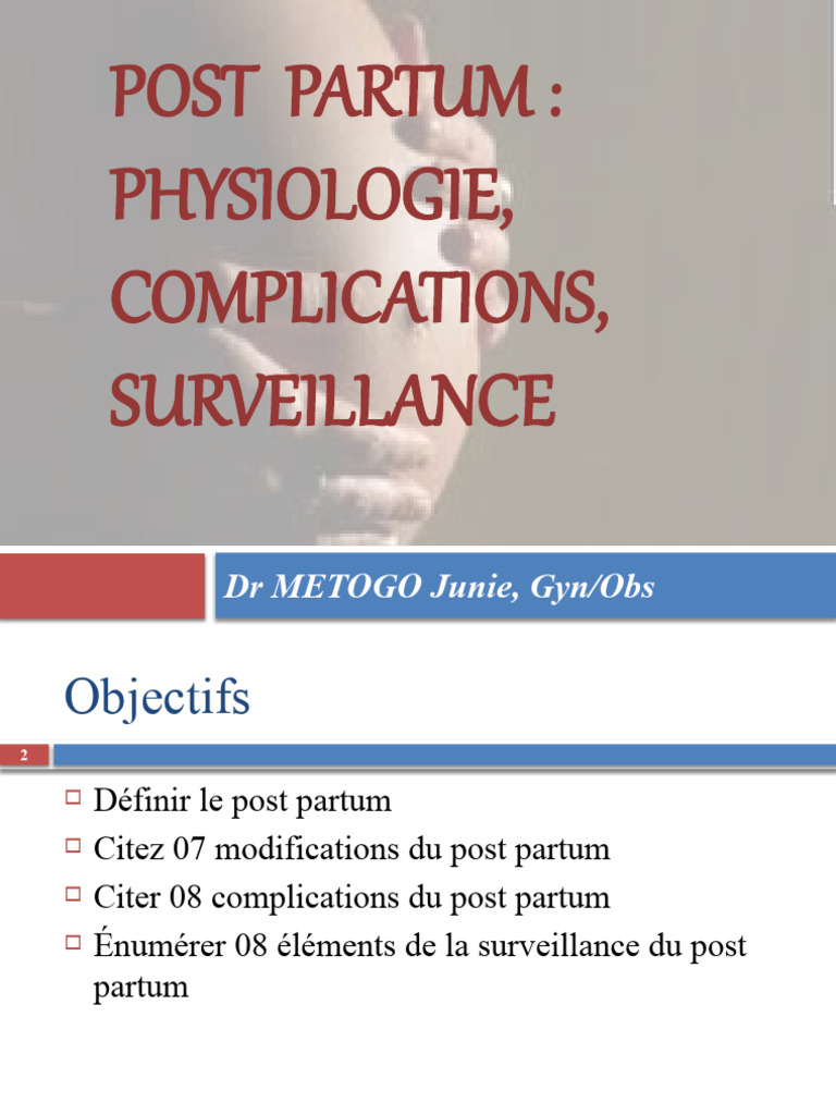 Les Modifications Et Complications Du Post Partum | PDF | Post-partum ...