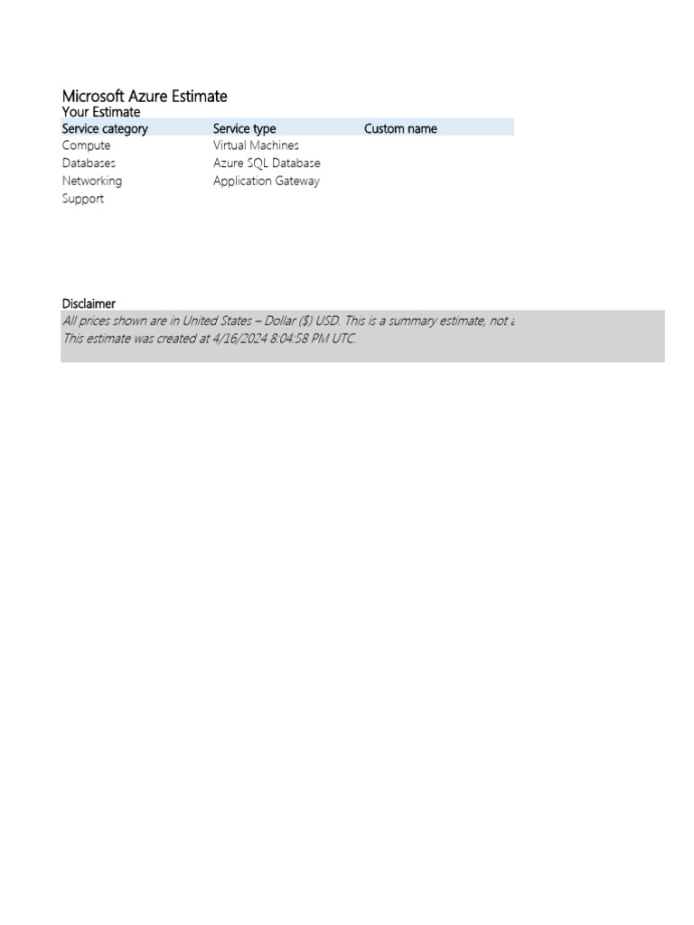 Exported Estimate | PDF | Computers