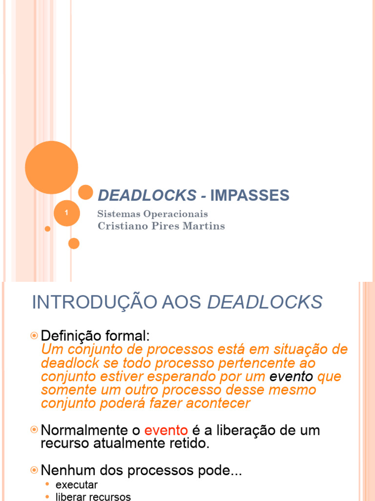 Aula 03 - Deadlock | PDF | Ciência da Computação | Informática