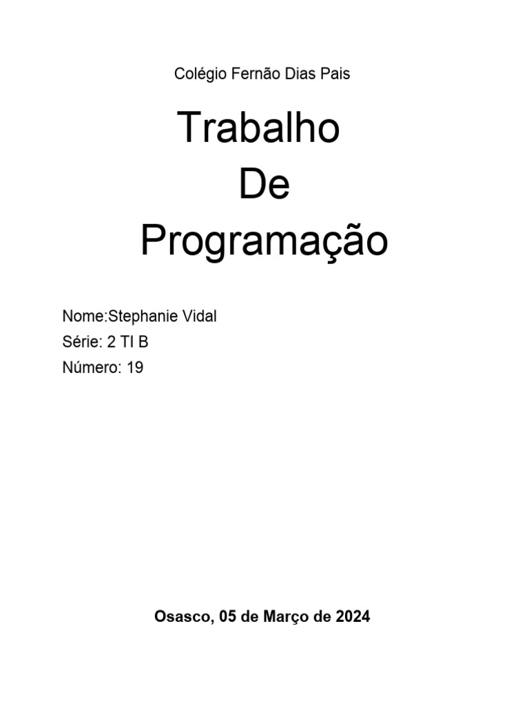 01º Trabalho De Lp Pesquisa Sobre As Versões Da Linguagem De Programação Phython Pdf