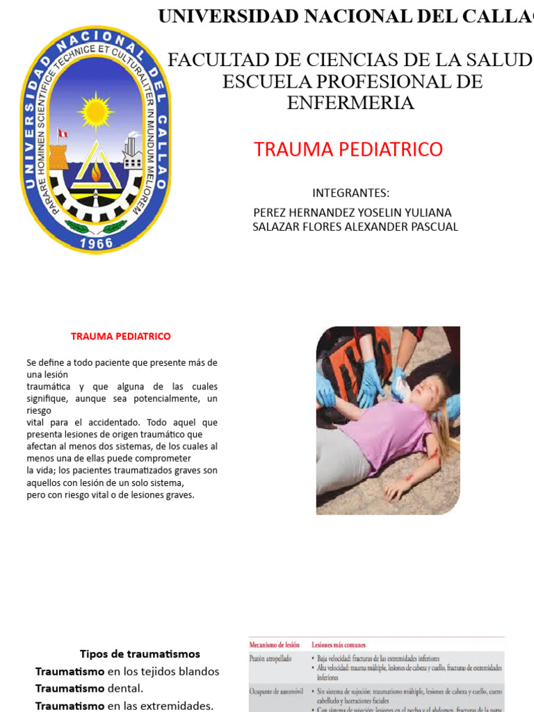 Guía de Trauma Pediátrico y Manejo Clínico | PDF | Terapia intravenosa ...