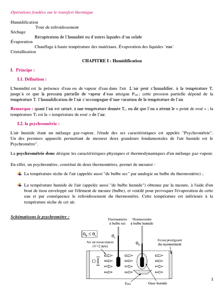 Humidification et Psychrométrie de l'Air | PDF | Humidité | Atmosphère ...