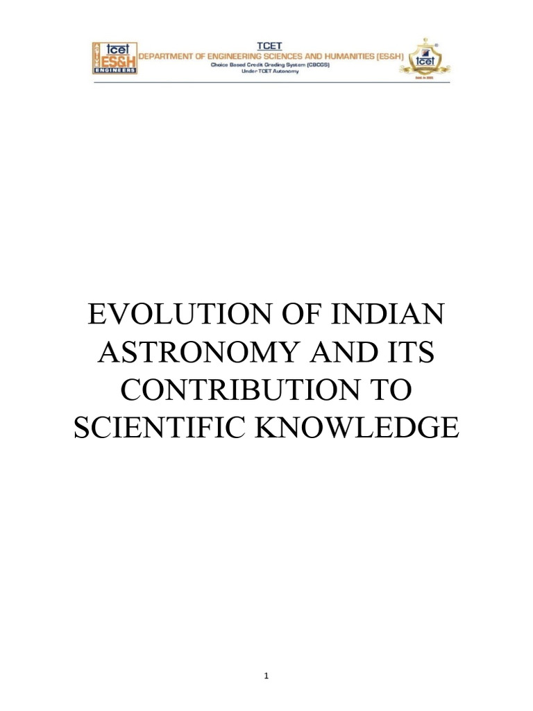 Evolution of Indian Astronomy and Its Scientific Contributions | PDF ...