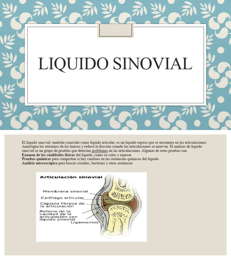 Análisis del líquido sinovial en articulaciones | PDF