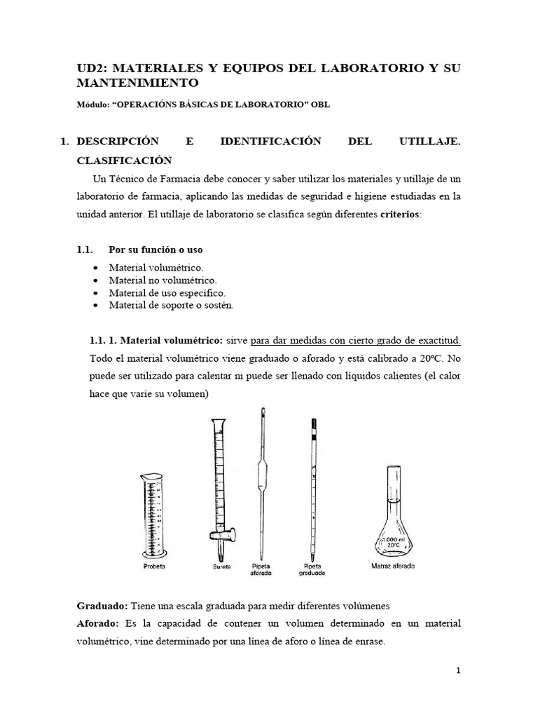 Ud2. Materiales y Equipos de Laboratorio y Su Mantenimiento | PDF | Masa | Centrífugo