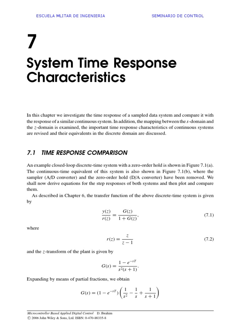 Time Response Analysis of Control Systems | PDF | Control Theory ...