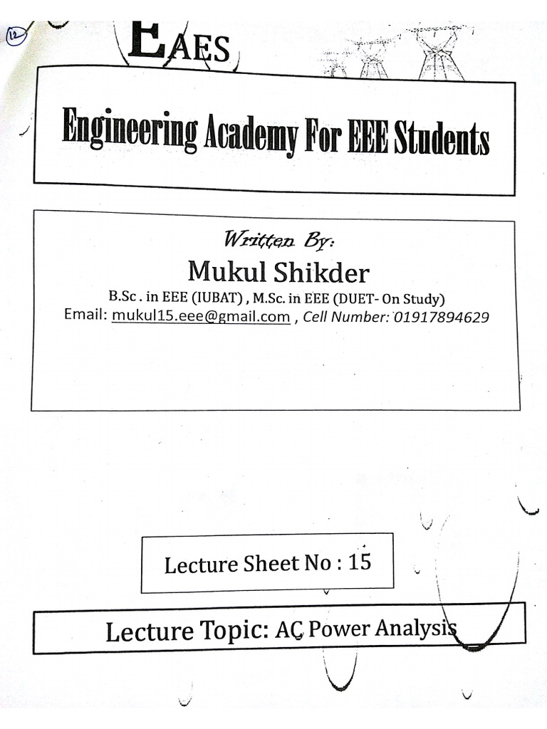 Ac Power Analysis,3 Phase AC, | PDF