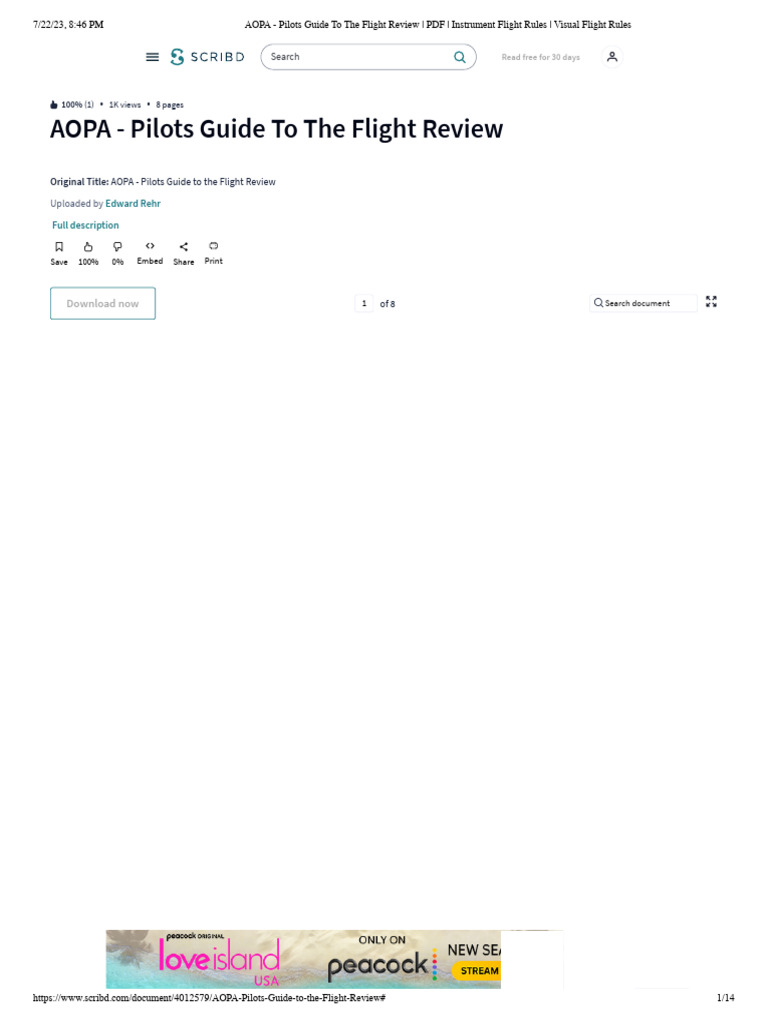 AOPA - Pilots Guide To The Flight Review - PDF - Instrument Flight ...