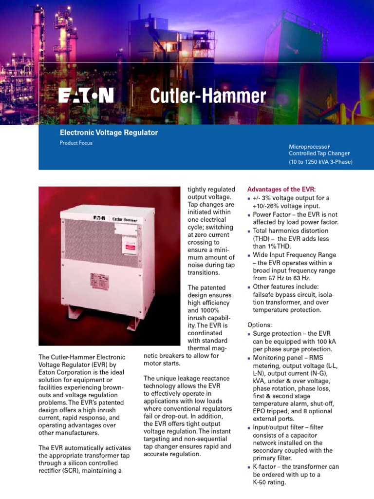Eaton Electronic Voltage Regulator | Download Free PDF | Transformer ...