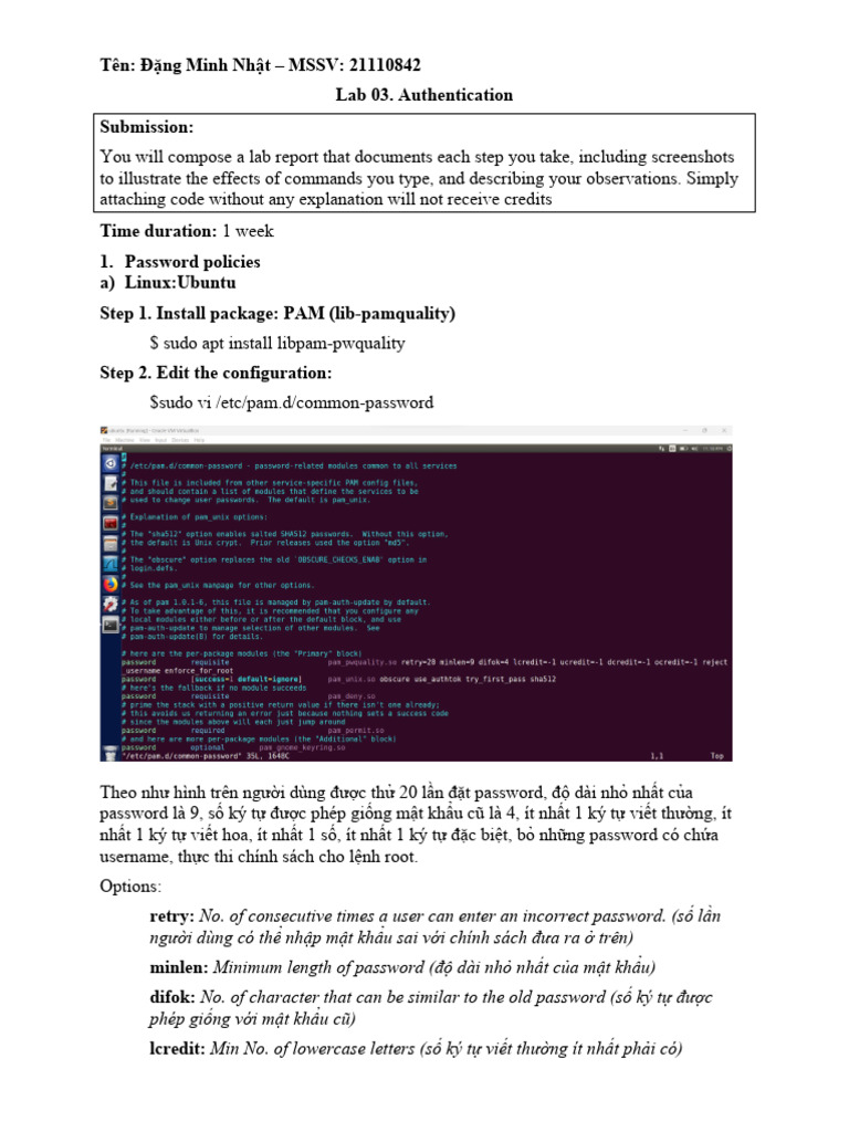 Lab 3 - Authentication - DangMinhNhat - 21110842 | PDF