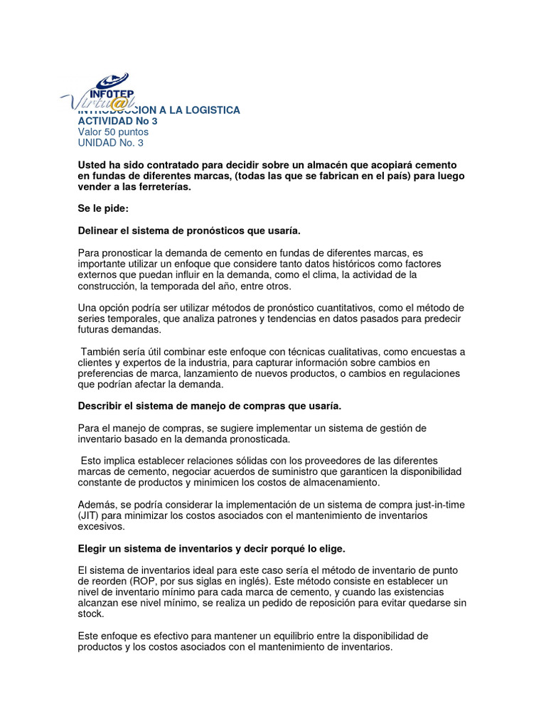 Unidad 3 | PDF | Almacén | Lean Manufacturing