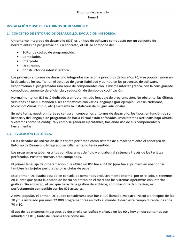 Instalación y Uso de Entornos de Desarrollo | PDF | Entorno de ...