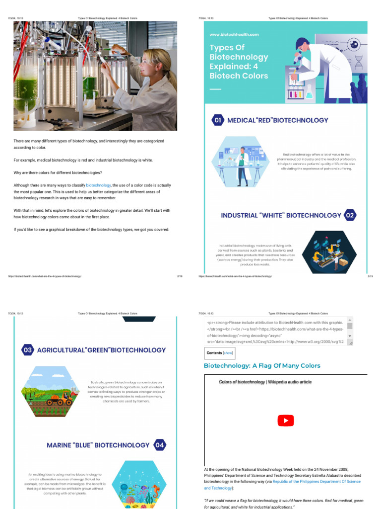 Types Of Biotechnology | PDF | Biotechnology | Cognition