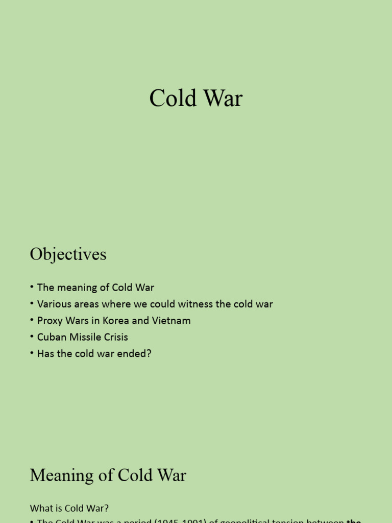 Understanding the Cold War Dynamics | PDF | Cold War | Vietnam War