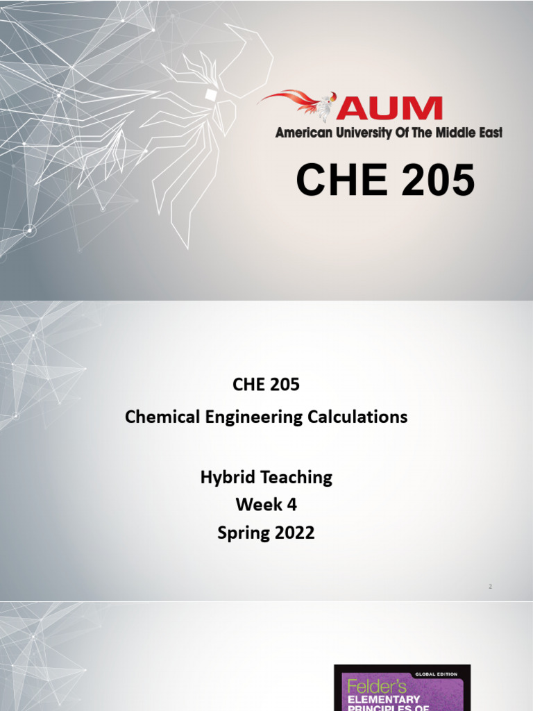 CHE205 SP22 Wk4 Class Tutorial | PDF | Density | Pressure