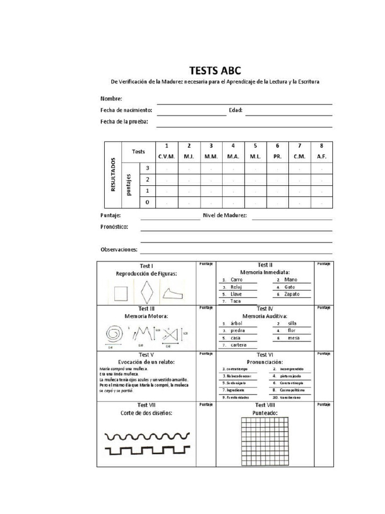 PROTOCOLO TEST ABC | PDF