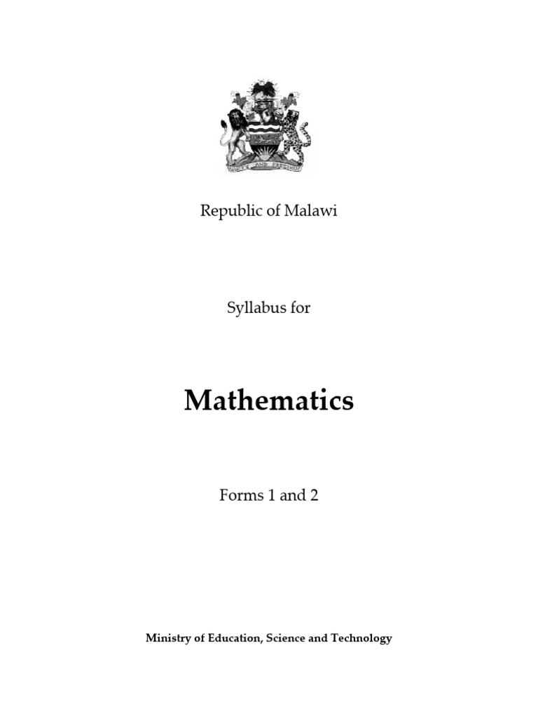 Maths Syllabus Forms 1-2 | PDF | Geometry | Entrepreneurship