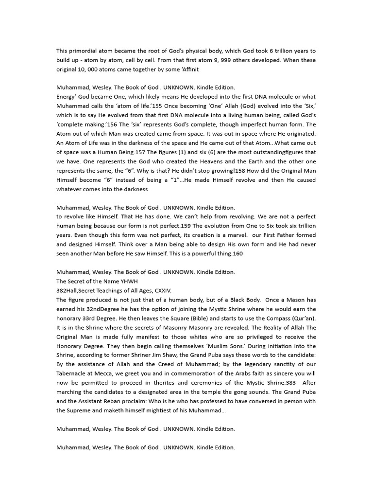 This Primordial Atom Became The Root of God | PDF | God In Islam | God