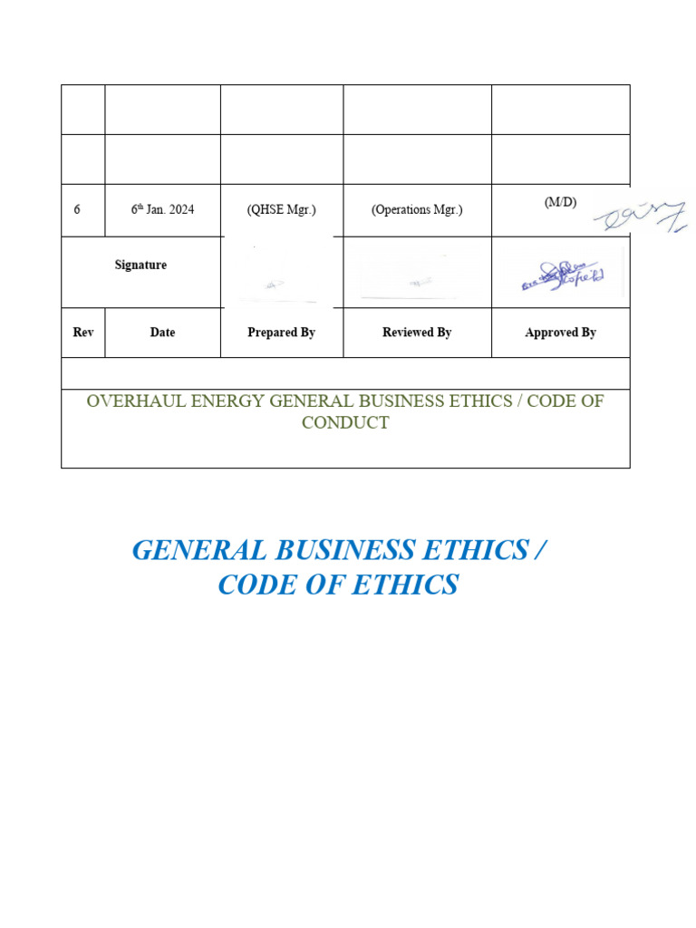 Code of Ethics | PDF | Bribery | Conflict Of Interest