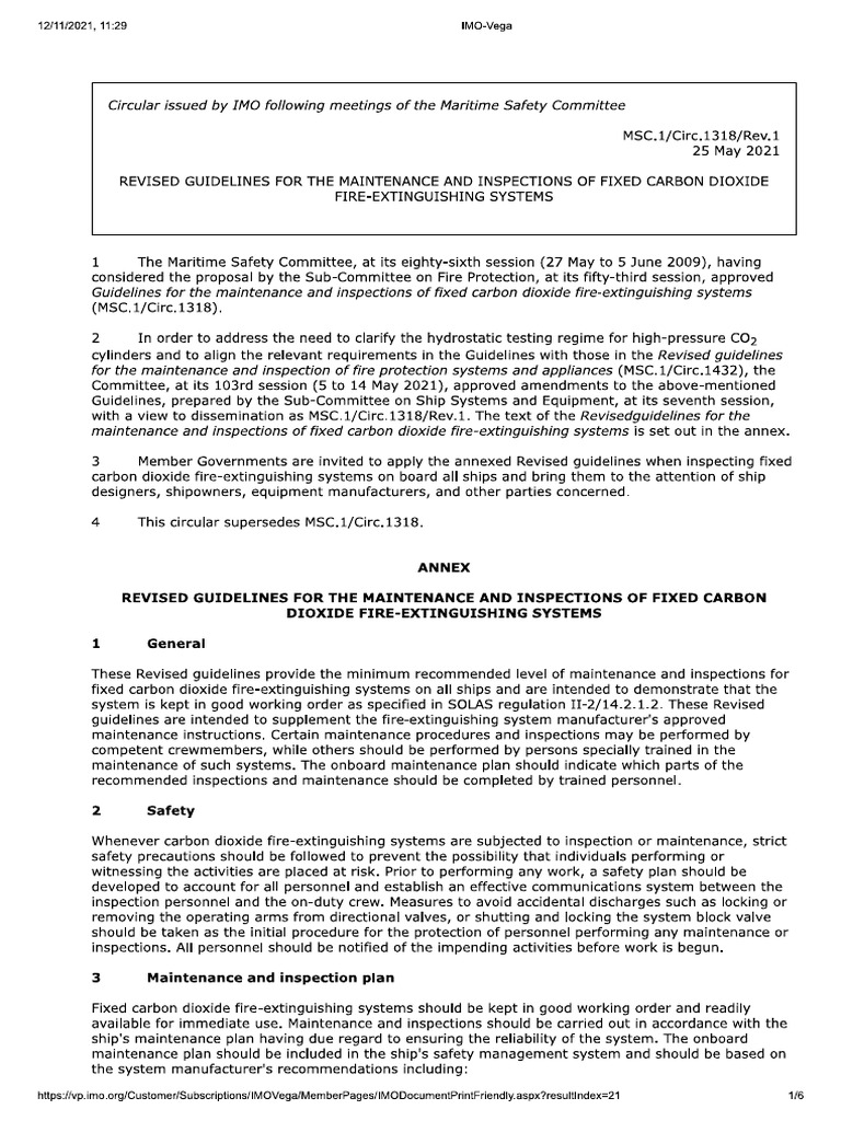 Msc.1 Circ. 1318 Rev.1 Fixed Co2 | PDF