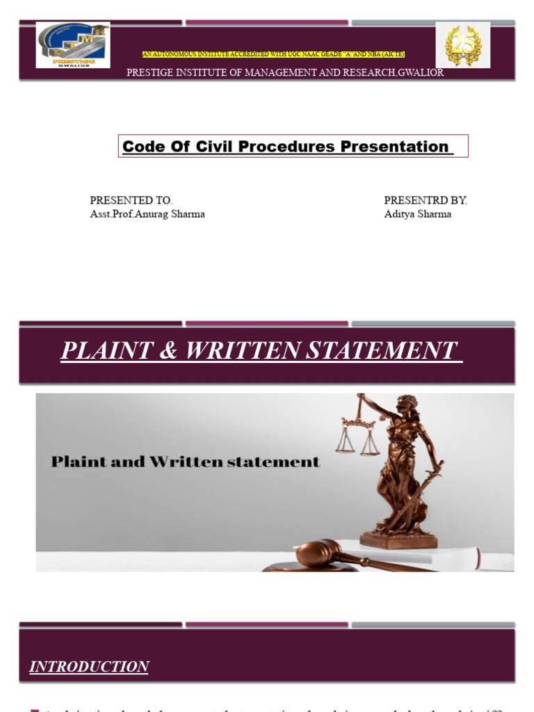 CPC Presentation ... | Download Free PDF | Pleading | Federal Rules Of Civil Procedure