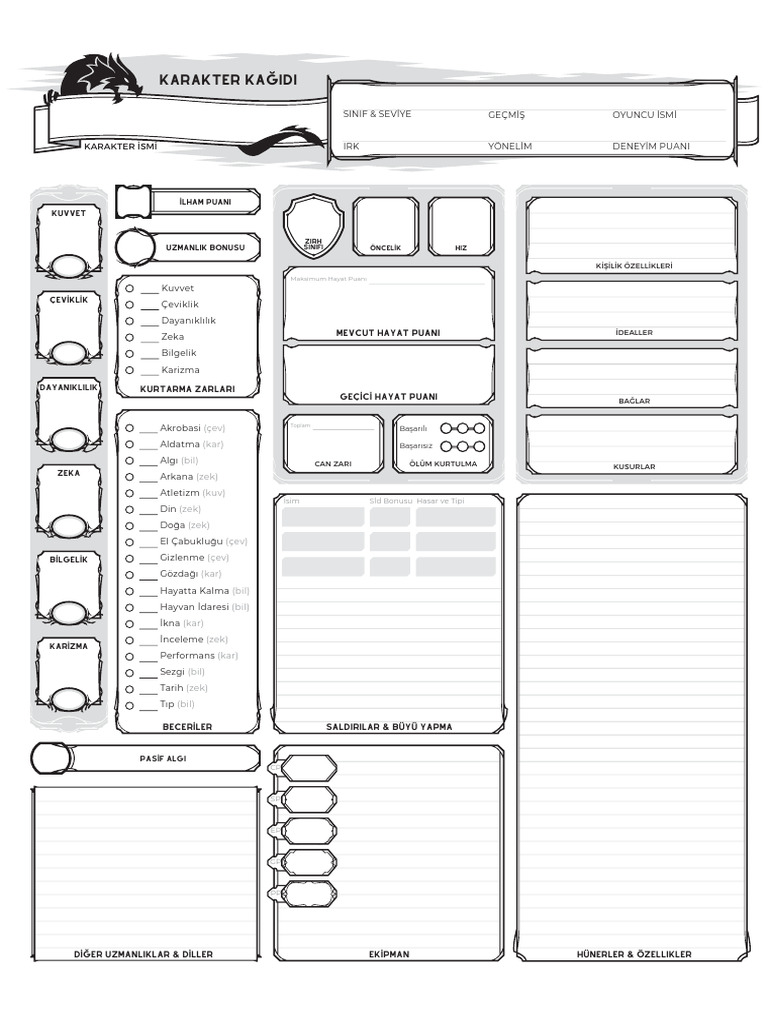 DND Karakter Kağıdı | PDF