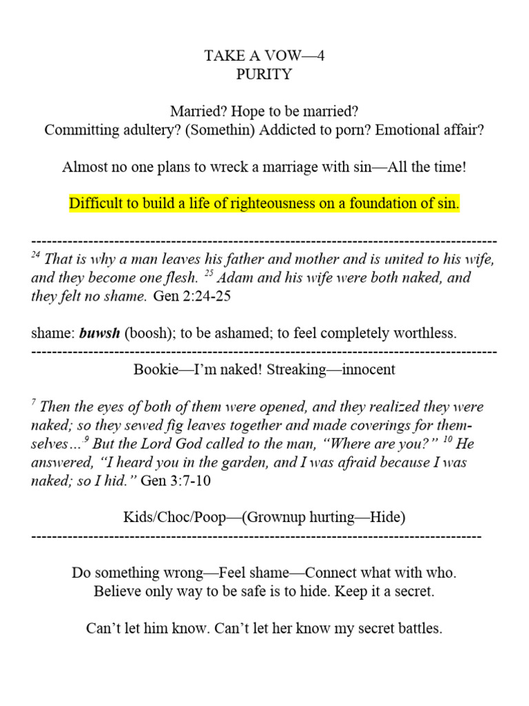 Marriage Purity: Vows for Faithfulness | PDF | Lust