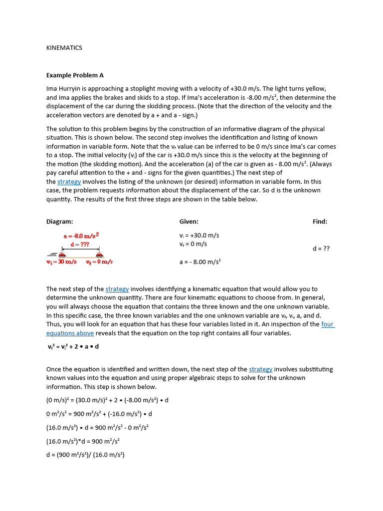 KINEMATICS | PDF | Velocity | Kinematics