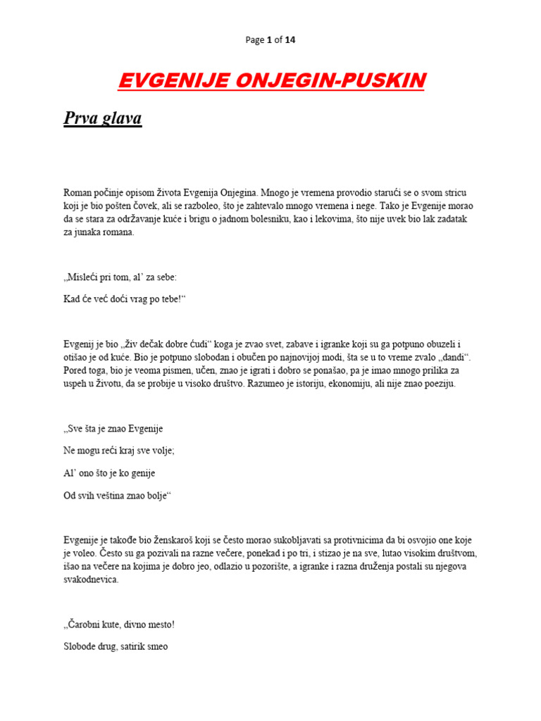 Evgenije Onjegin | PDF