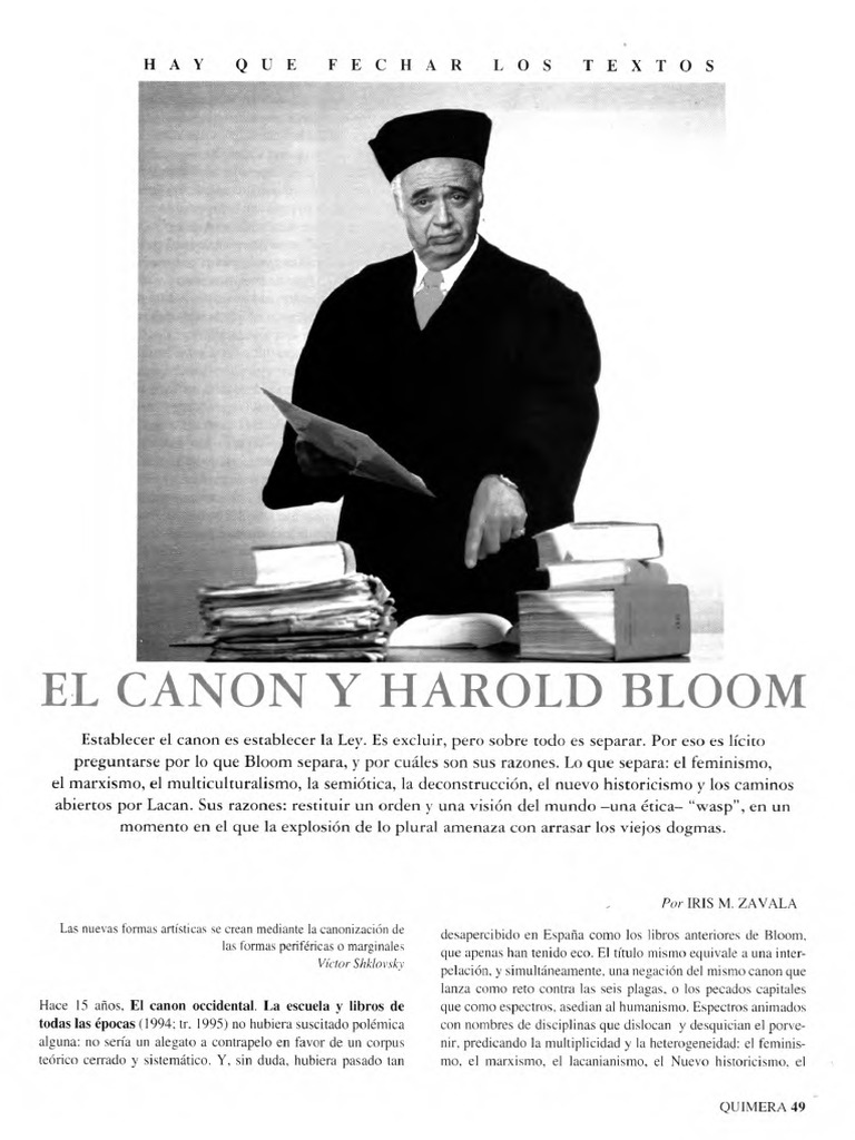 El Canon y Harold Bloom 1132359 | PDF | Jacques Lacan | Michel Foucault