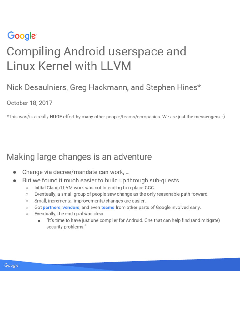 Hines CompilingAndroidKeynote | PDF | Pointer (Computer Programming) | Android (Operating System)