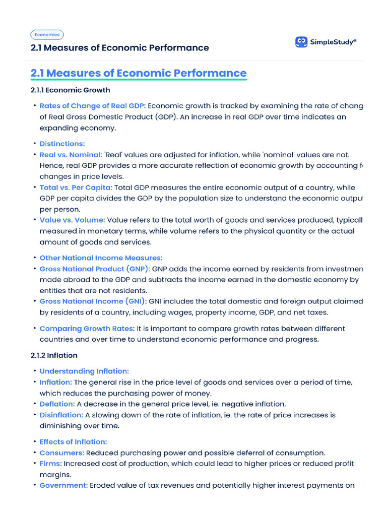 Measures of Economic Performance | PDF