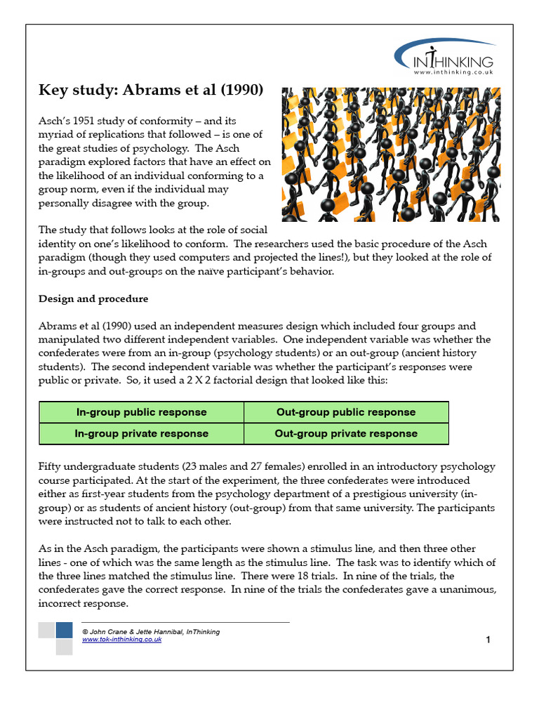 Abrams key study | PDF | Conformity | Experiment