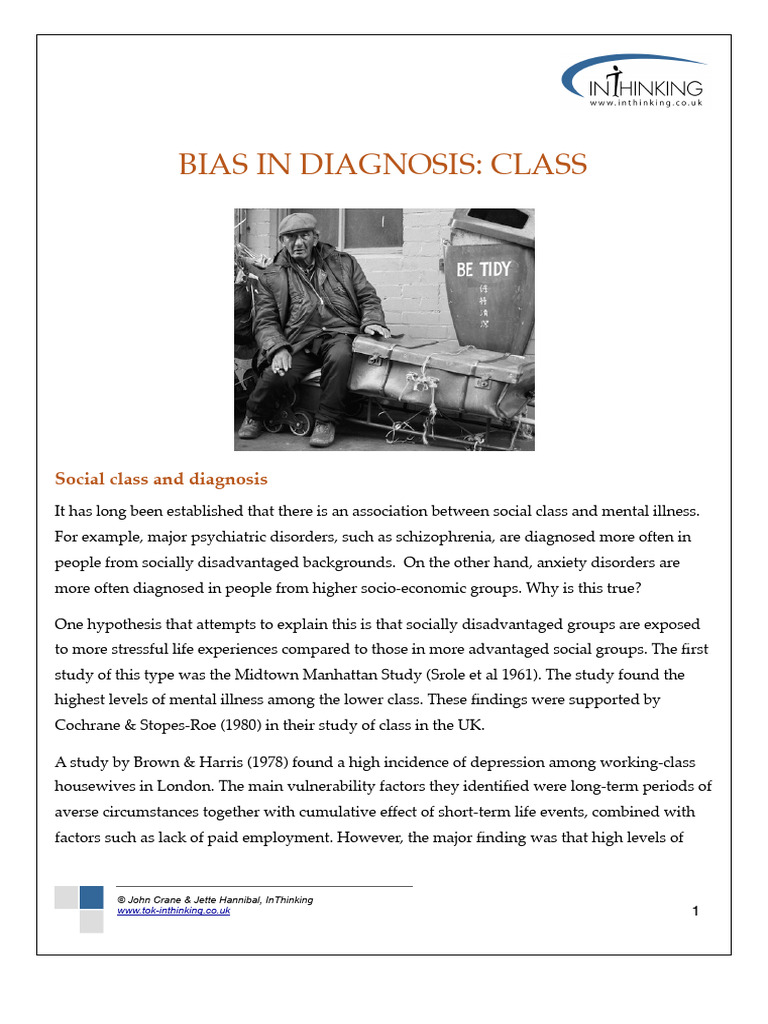 6 Classbiasdiagnosis | PDF | Mental Disorder | Schizophrenia
