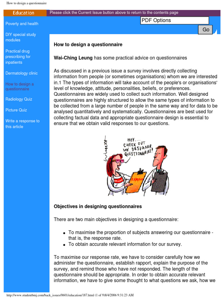 Effective Questionnaire Design Tips | PDF | Survey Methodology ...