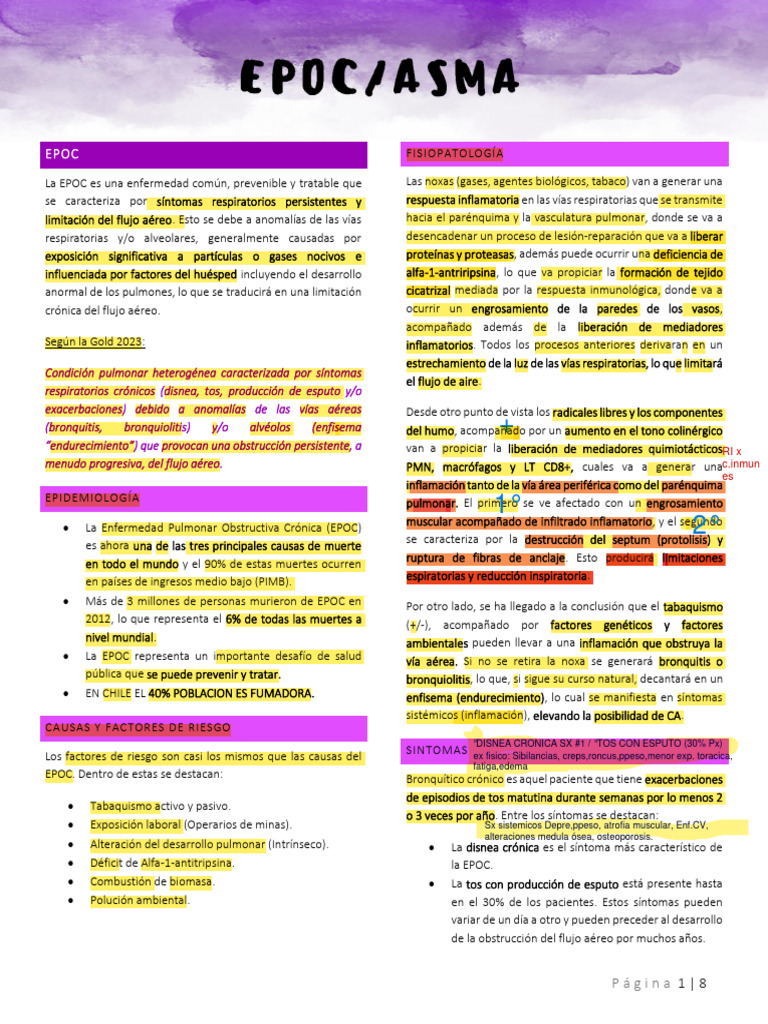 Clase 5 - EPOC y ASMA | PDF | Enfermedad pulmonar obstructiva crónica | Bronquitis