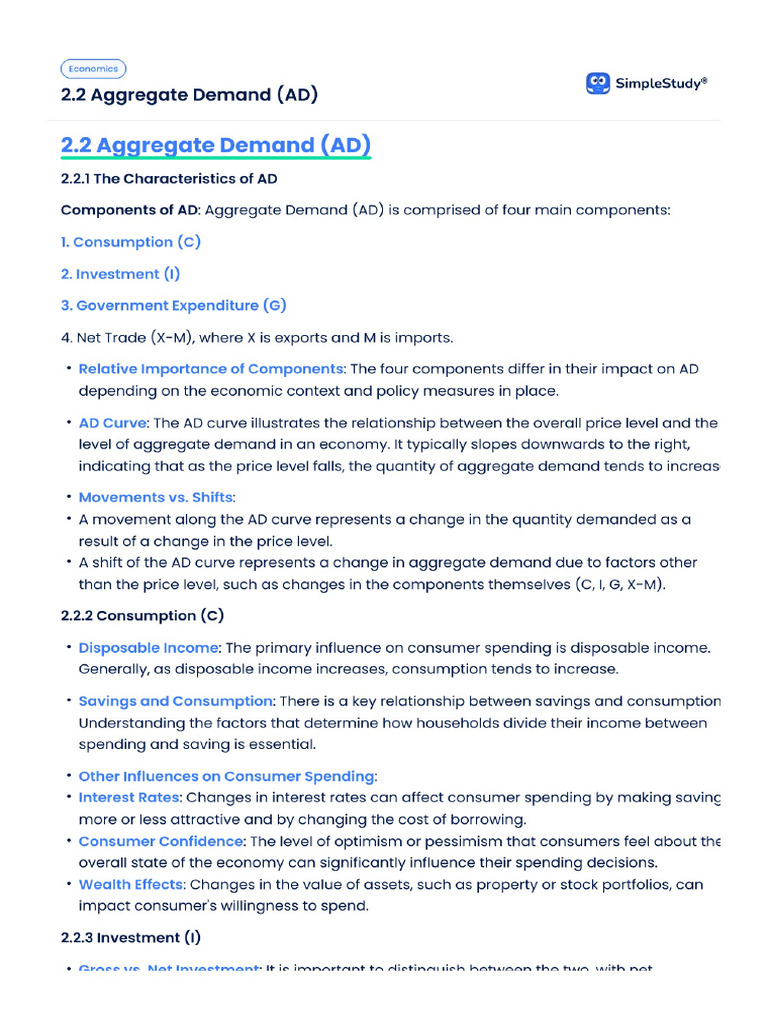 Aggregate Demand (AD) | PDF