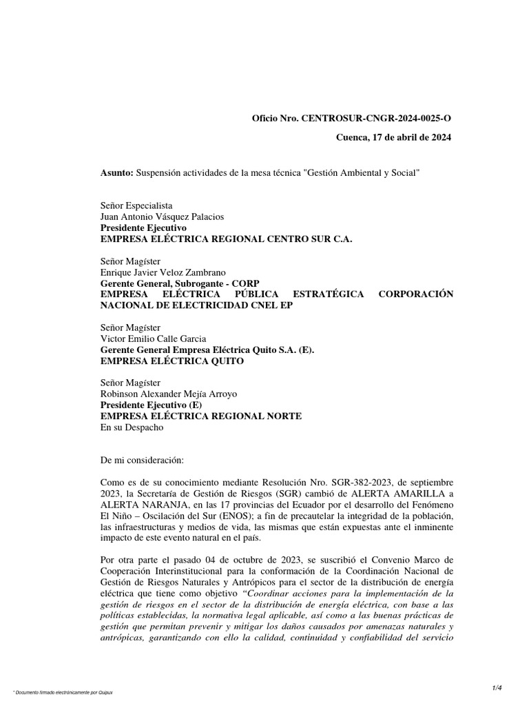 CENTROSUR-CNGR-2024-0025-O | PDF | Business