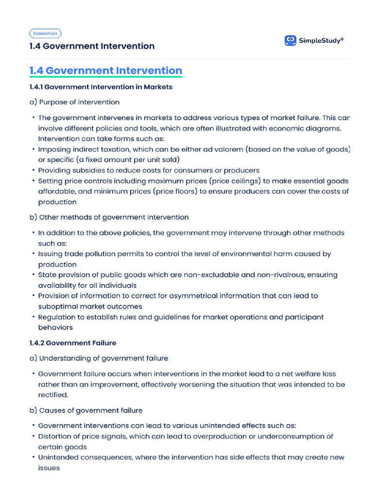 Government Intervention | PDF