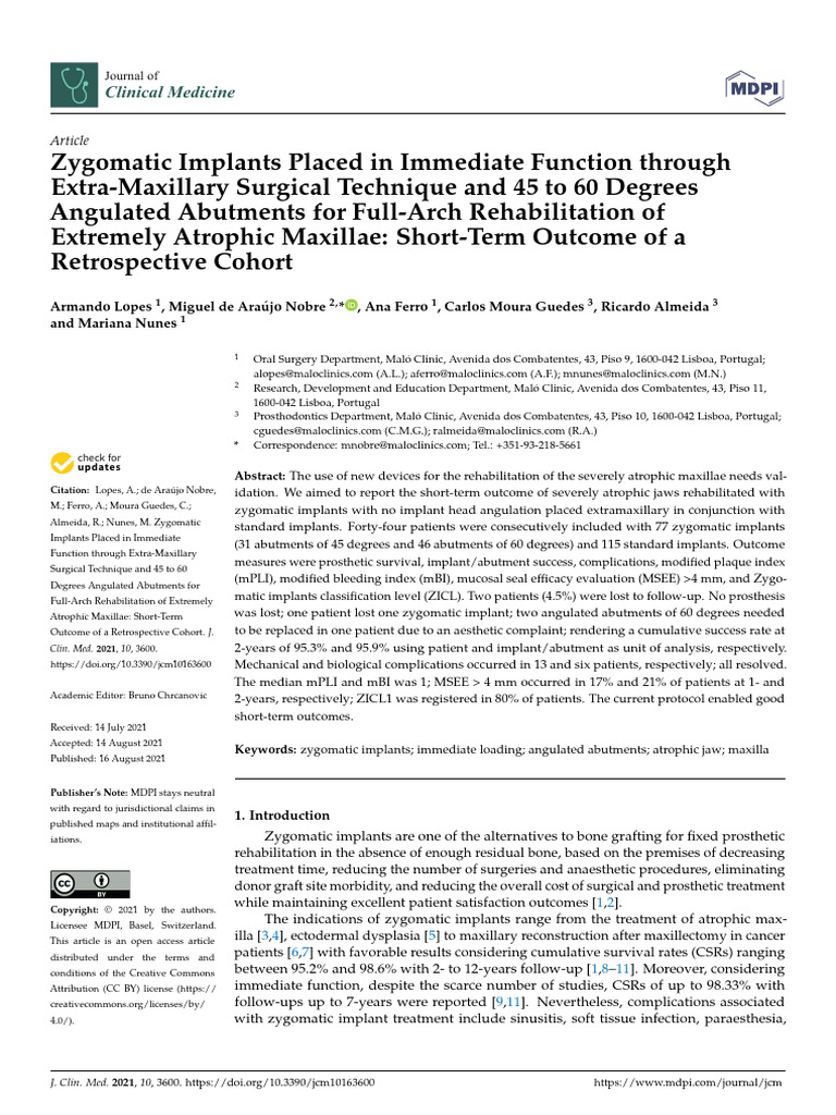 Lopes Et Al 2021 | PDF | Dental Implant | Prosthesis