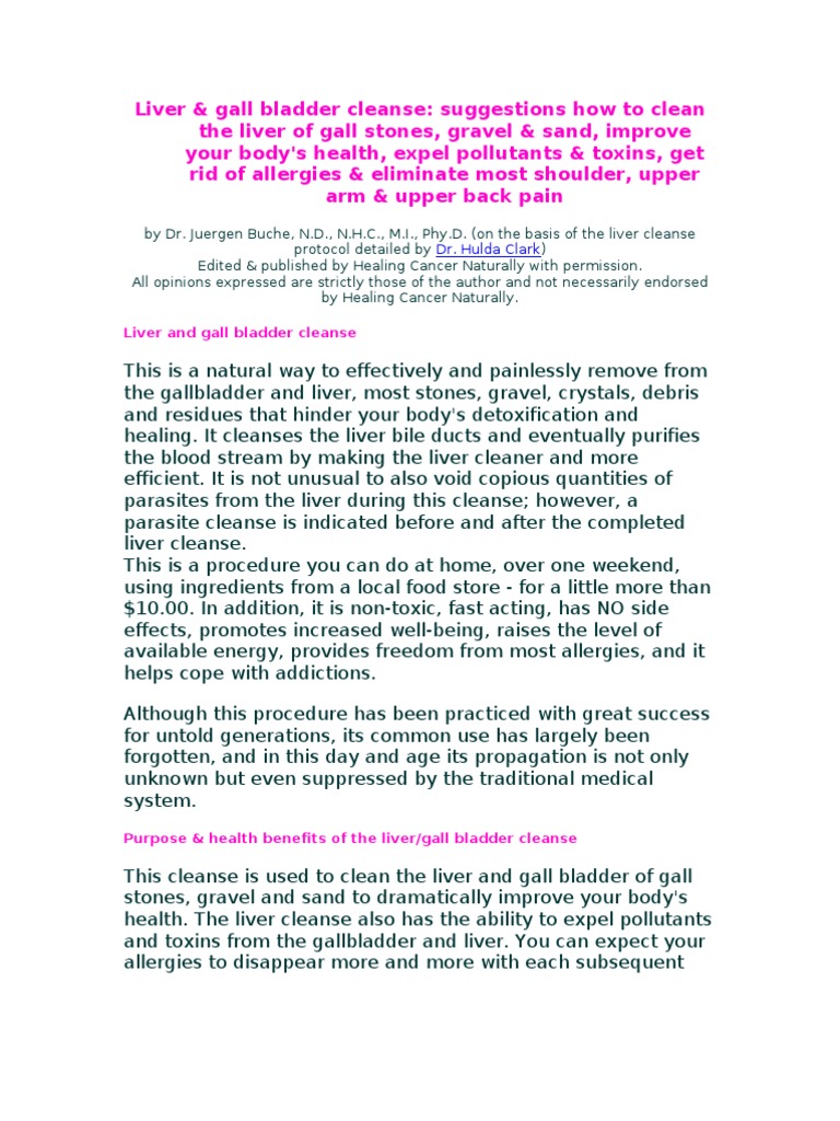 Mom's Cleanse | PDF | Gallbladder | Bile