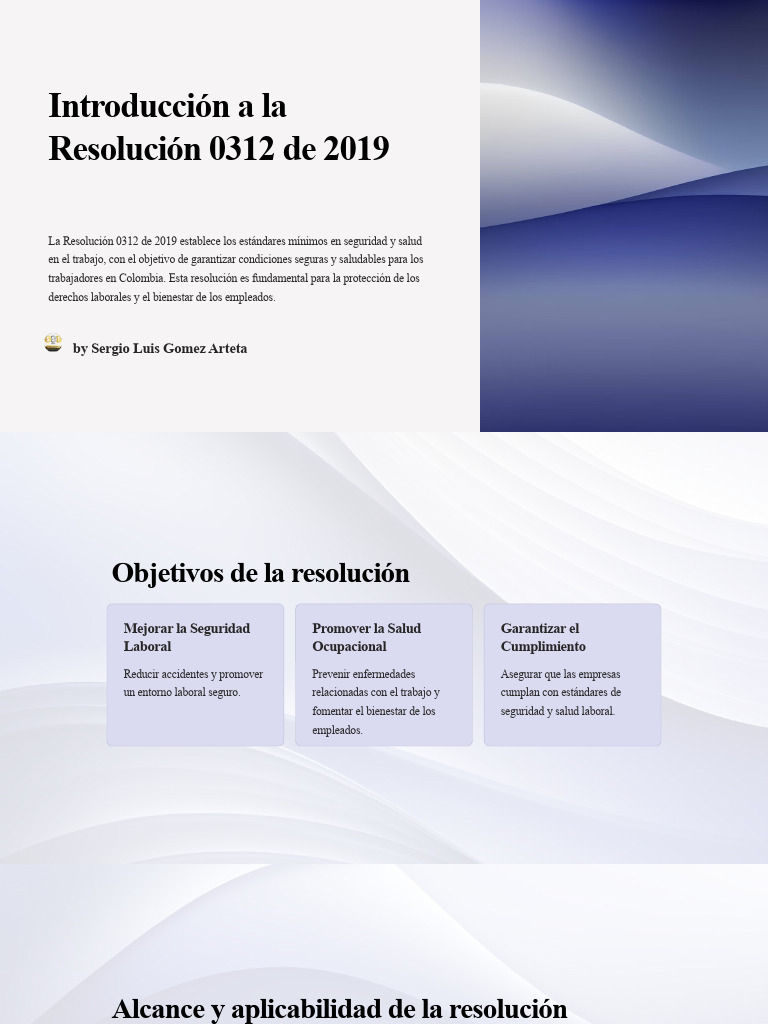 Introduccion A La Resolucion 0312 de 2019 | PDF | Seguridad y salud ocupacional | Valores