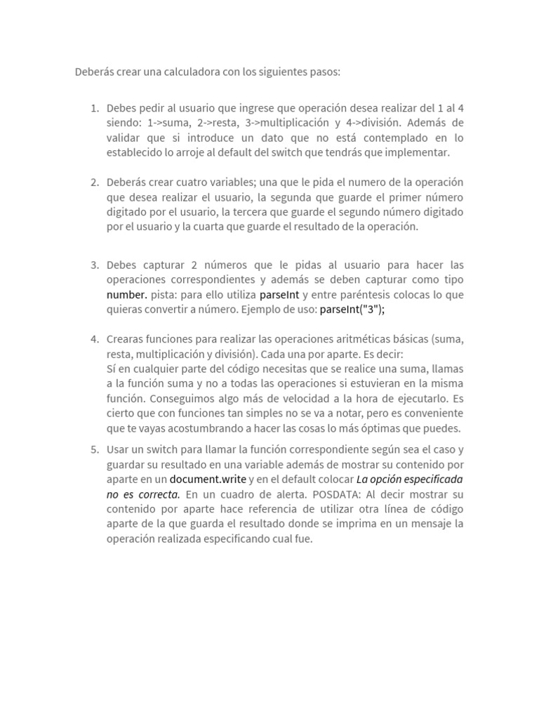 Calculadora JavaScript: Guía Paso a Paso | PDF | Informática