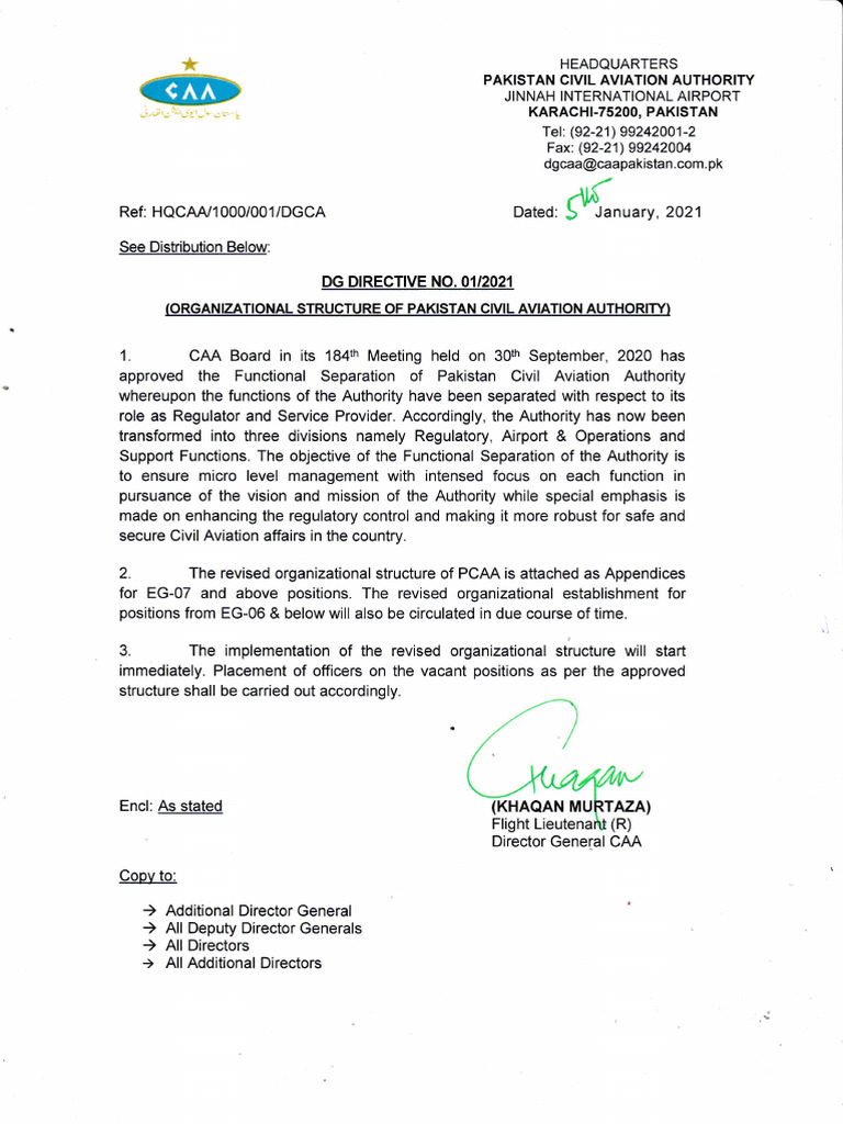 New Structure CAA | PDF | Aviation