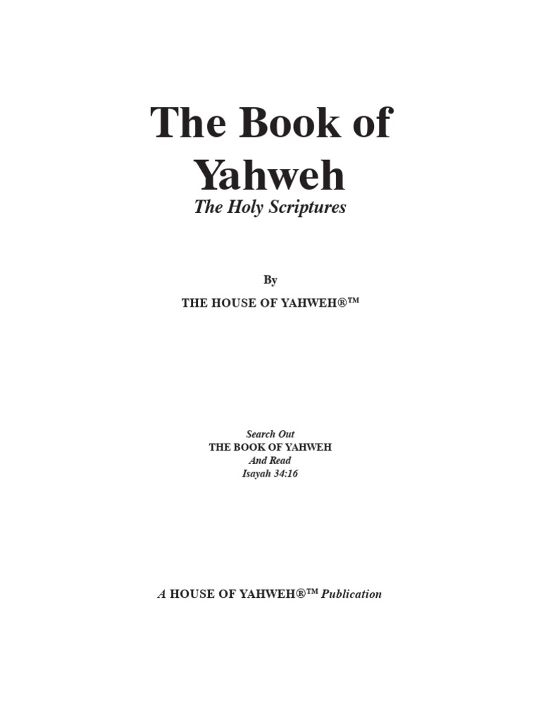 Book of YHWH-10th | Download Free PDF | Tetragrammaton | Jehovah